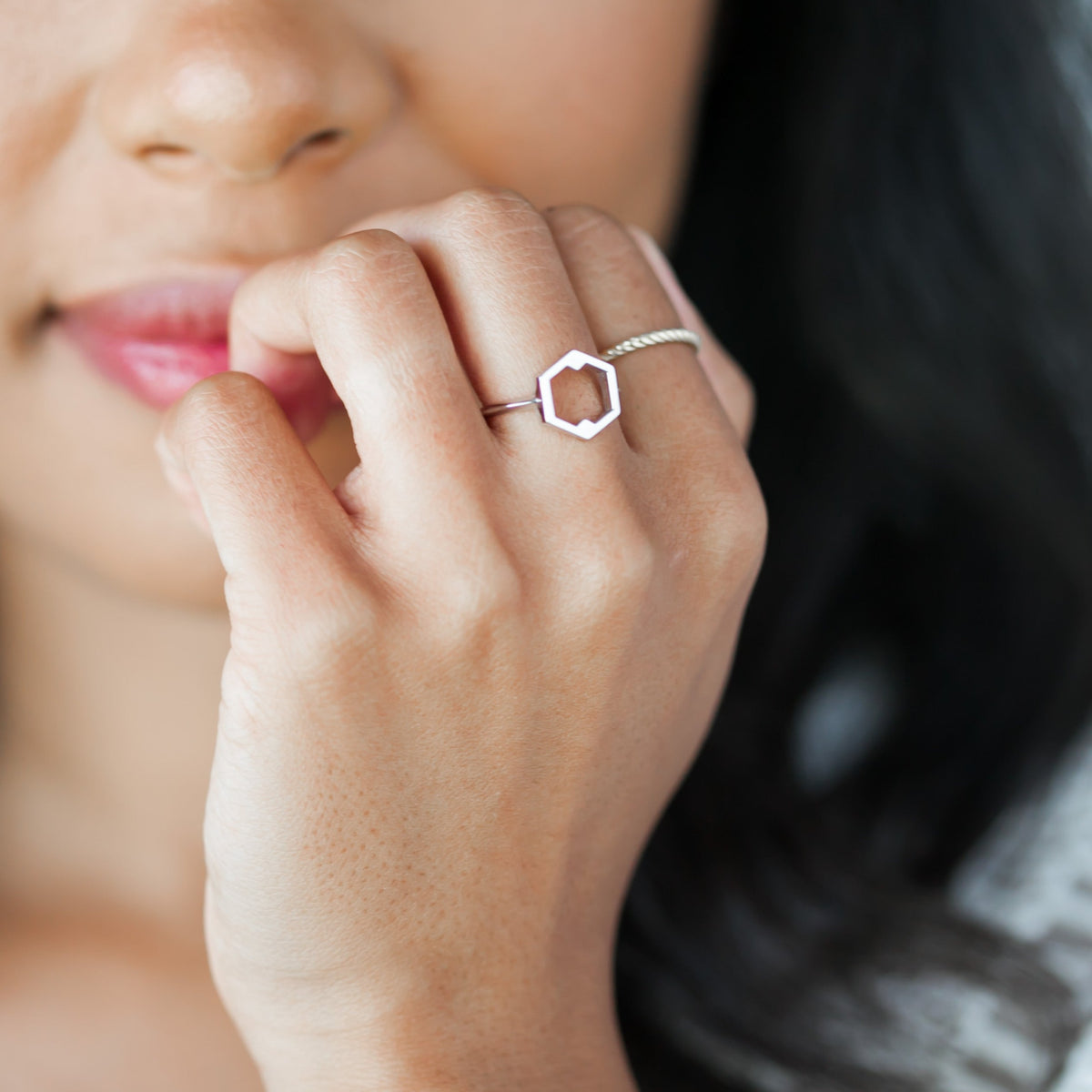 Geometric “Open” Hexagon Ring | Crystalyn Aucoin Jewelry – CAJ